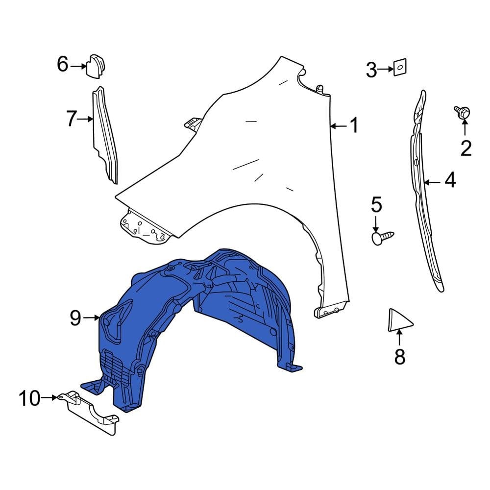 Toyota OE 5380608062 - Front Left Fender Splash Shield