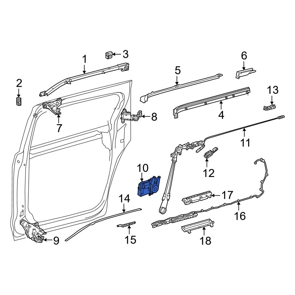 Toyota OE 8500508051 - Right Power Sliding Door Motor
