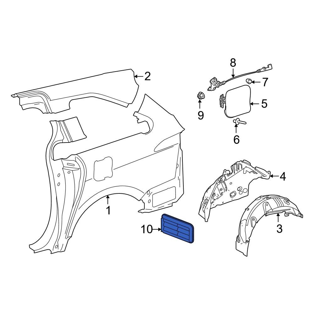 Toyota OE 6290408020 - Rear Left Quarter Panel Air Vent Grille
