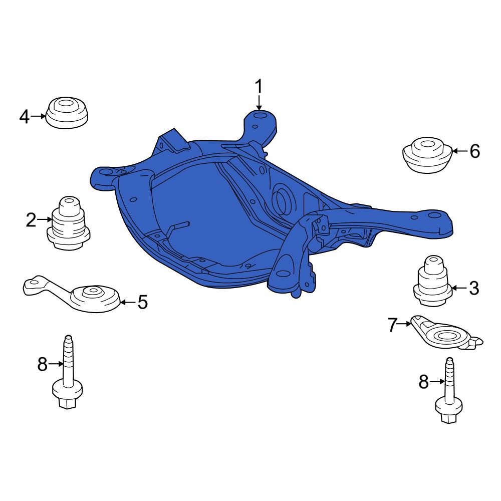 Toyota OE 5120608010 - Rear Suspension Subframe Crossmember
