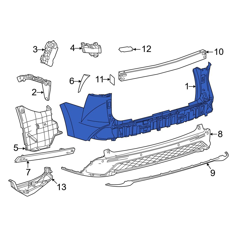 Toyota OE 5215908909 - Rear Upper Bumper Cover