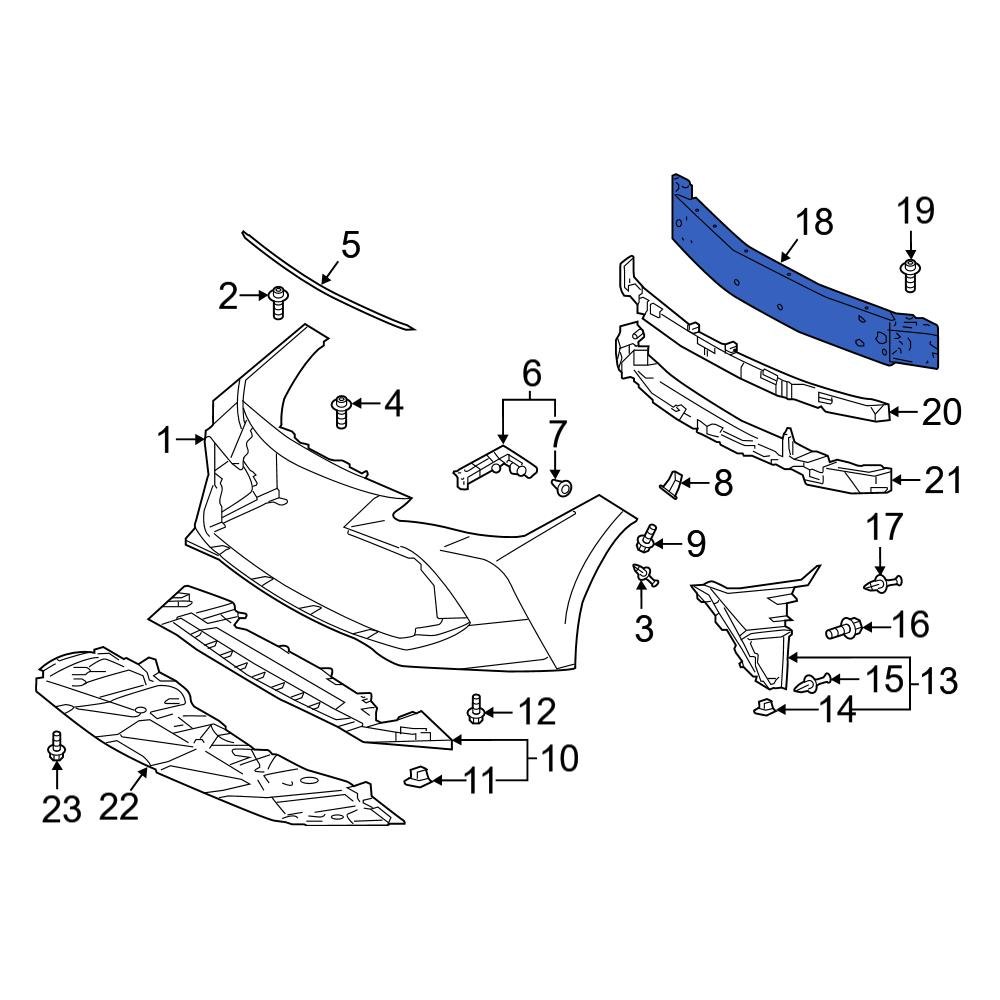 Toyota OE 5202106160 - Front Bumper Impact Bar