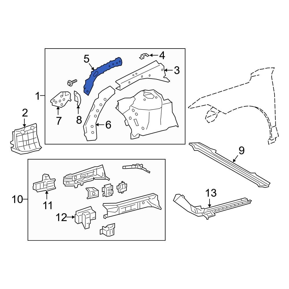 Toyota OE 5373406150 - Front Left Fender Rail Reinforcement