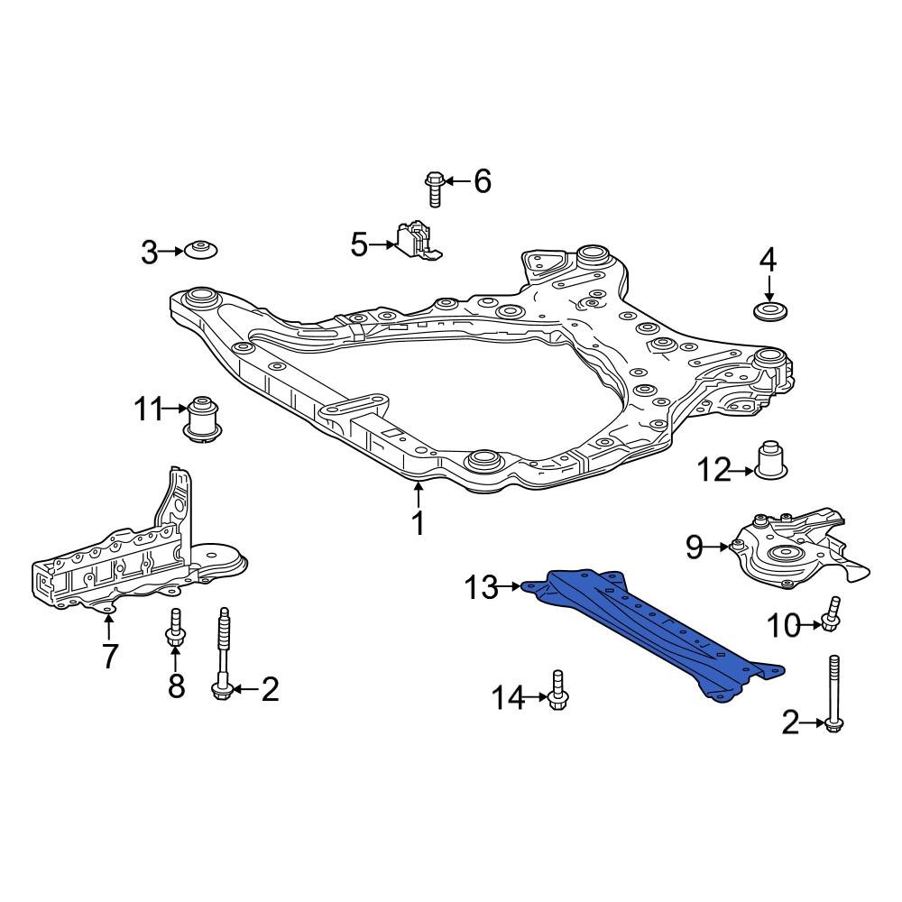 Toyota OE 5223906030 - Front Suspension Subframe Reinforcement Bracket