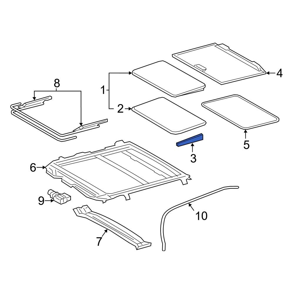 Toyota OE 632170E070 - Sunroof Molding