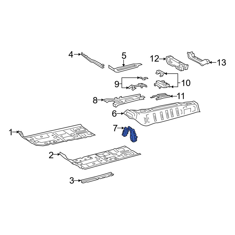 Toyota OE 5818906140 - Front Center Floor Pan Reinforcement