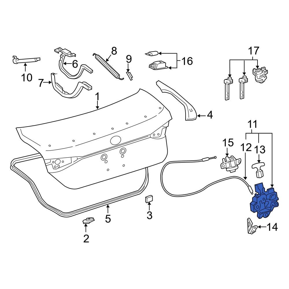 Toyota OE 6460006070 - Rear Deck Lid Latch