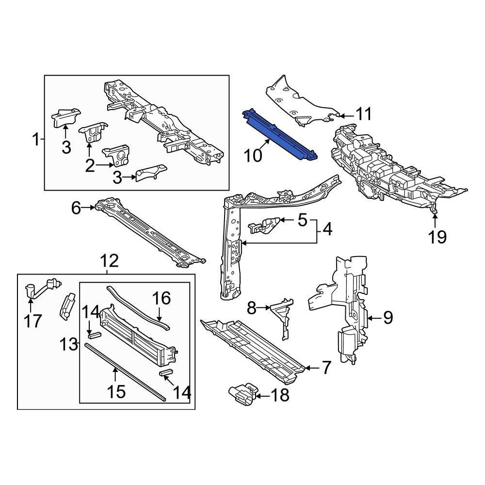 Toyota OE 16594F0080 - Front Upper Radiator Support Air Deflector