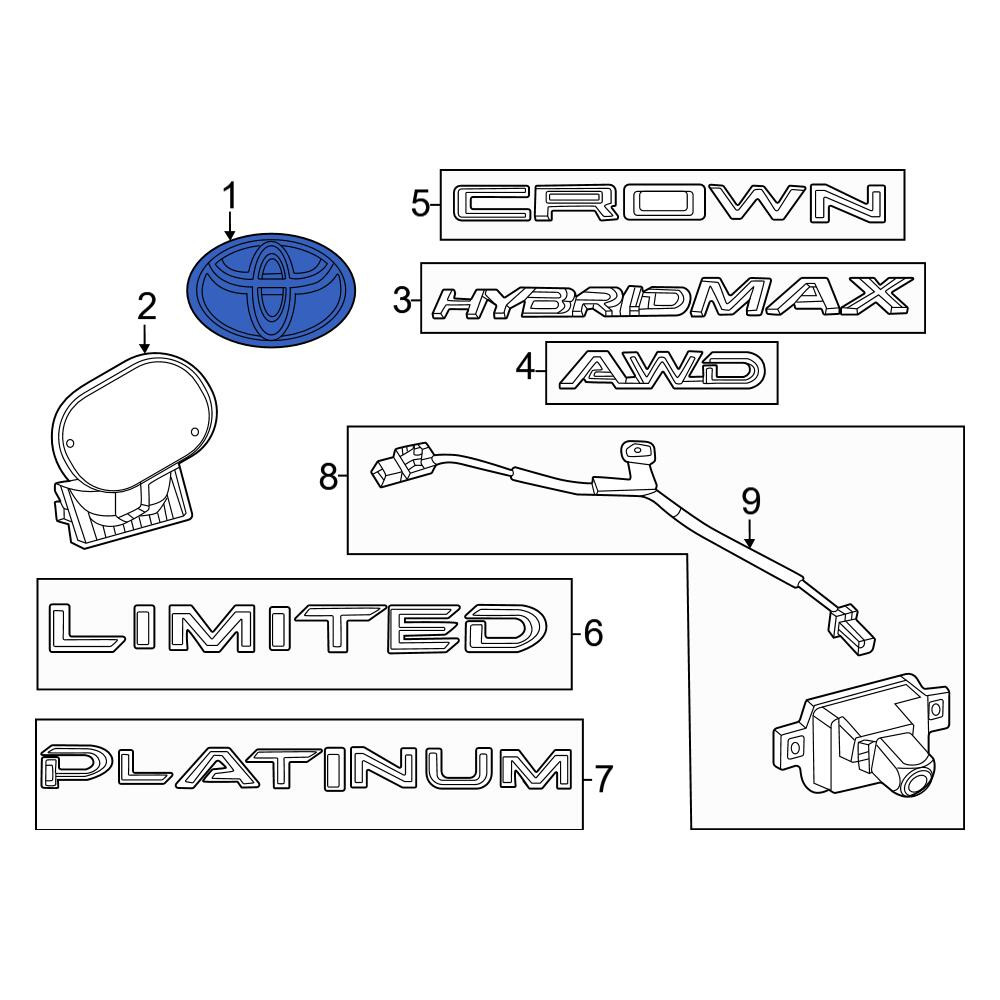Toyota OE 9097502193 - Rear Deck Lid Emblem