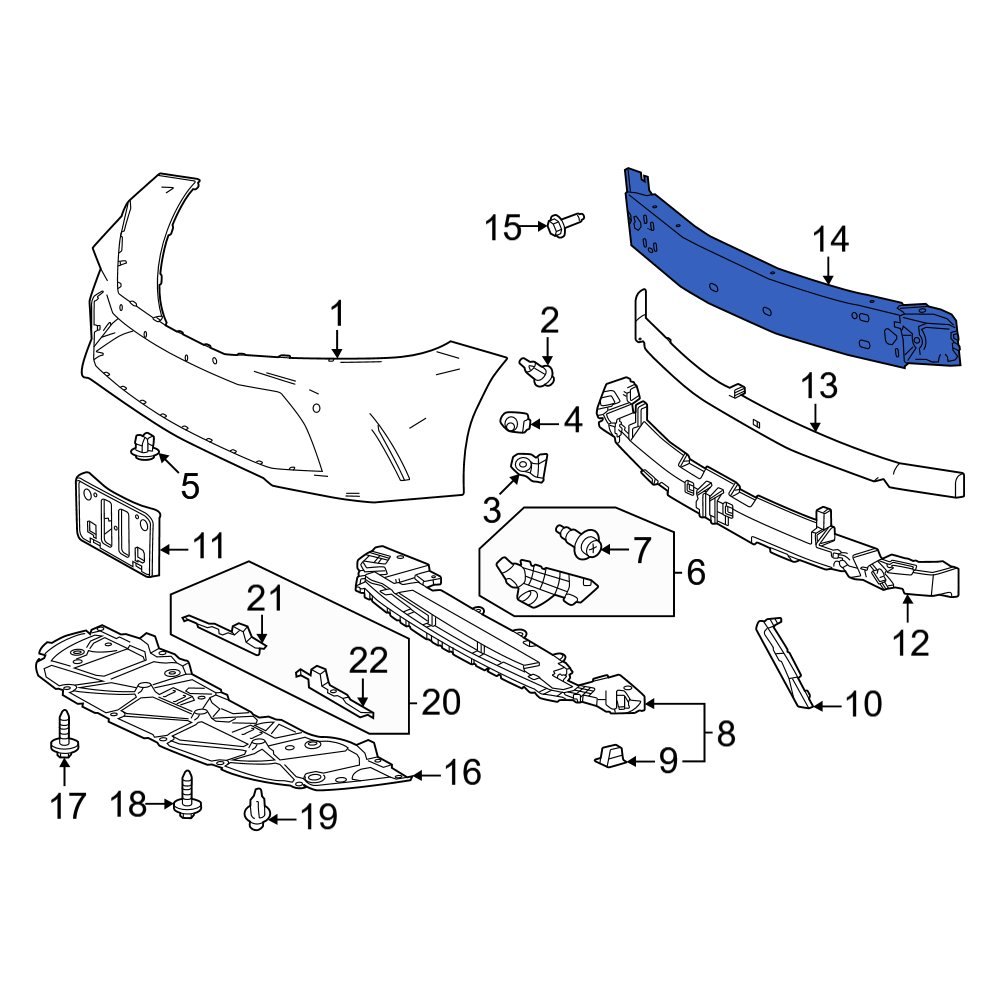 Toyota OE 5202106170 - Front Bumper Impact Bar