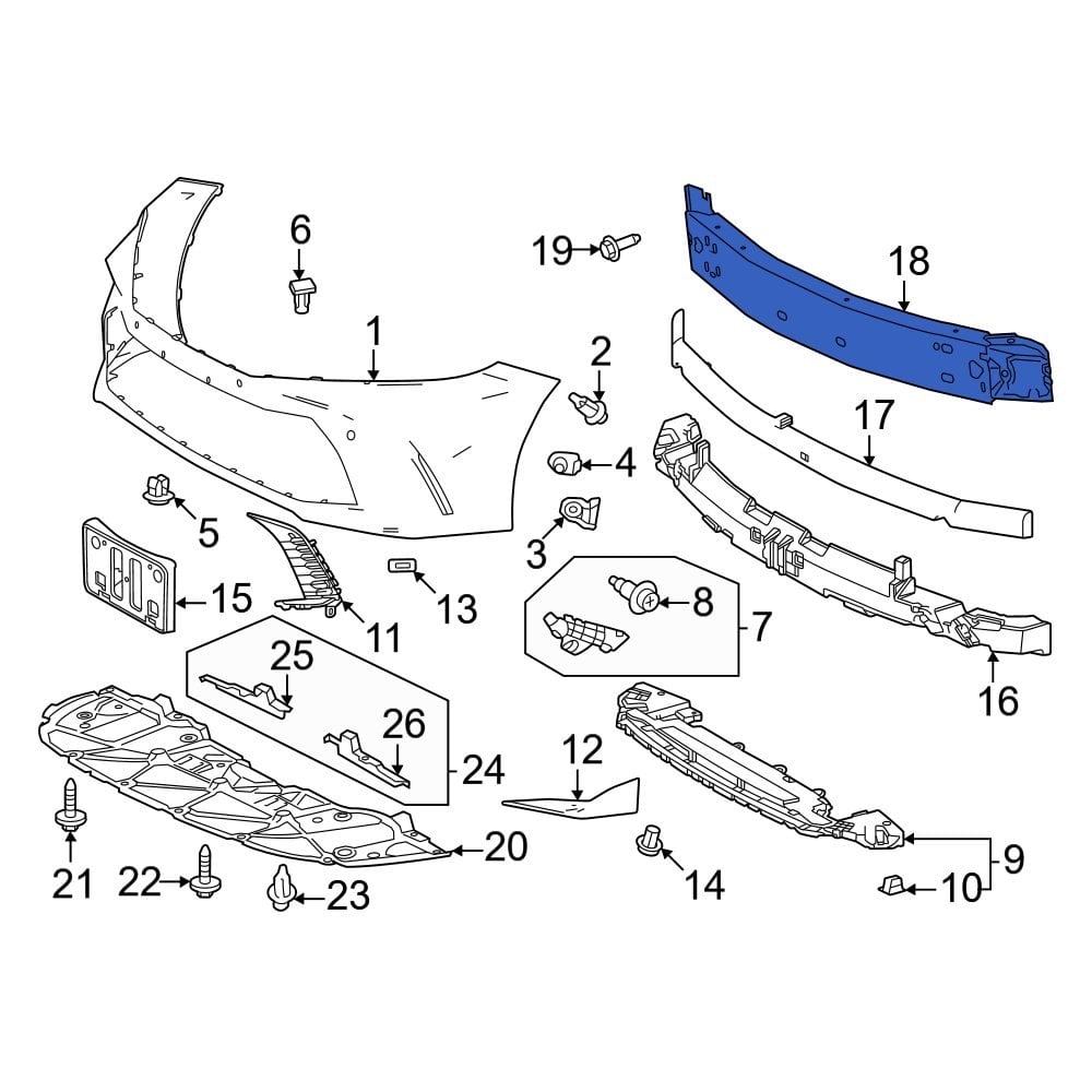 Toyota OE 5202106170 - Front Bumper Impact Bar