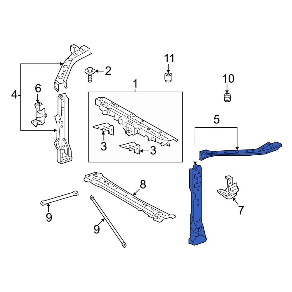 Toyota OE 5320306320 - Front Left Radiator Support Side Panel