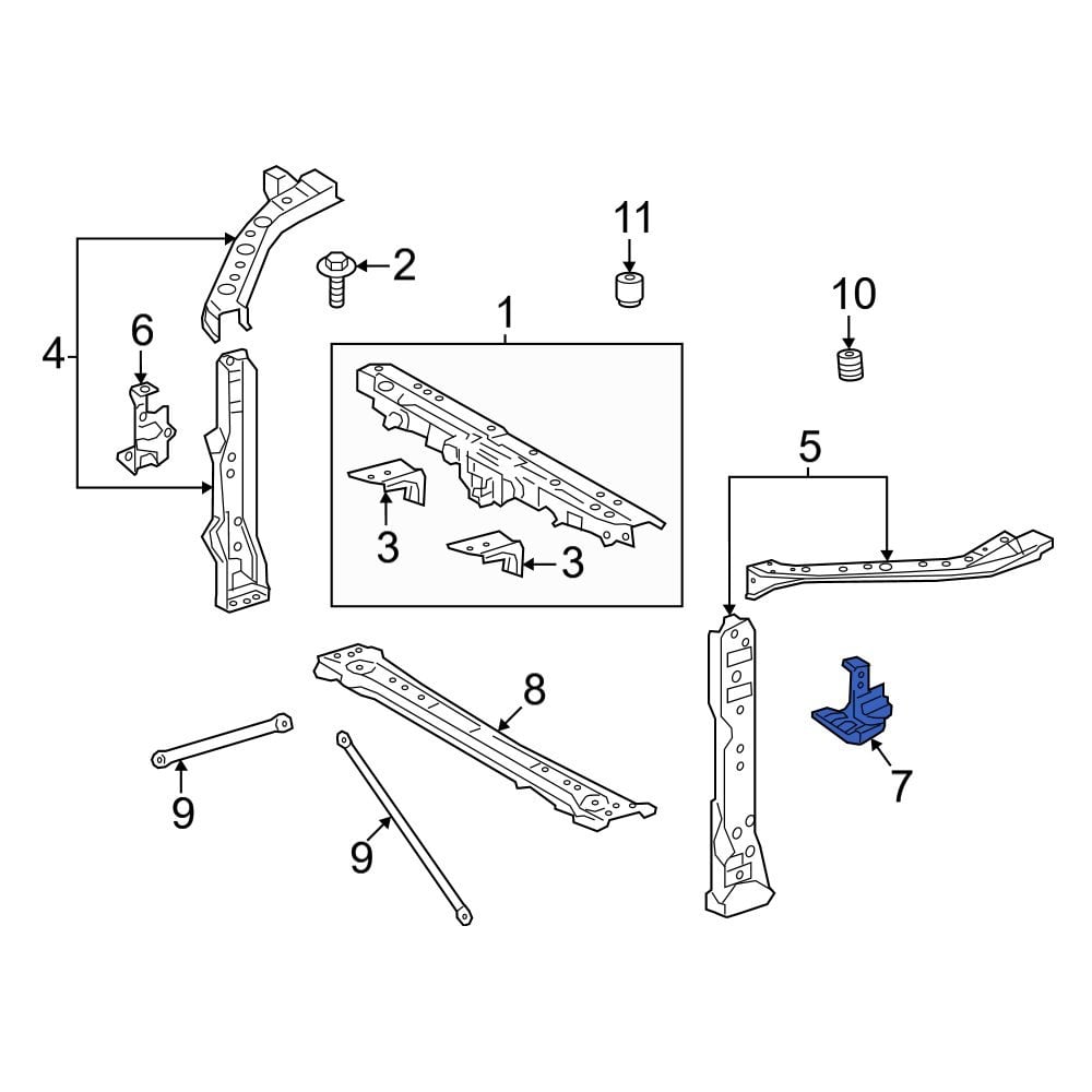 Toyota OE 5214206210 - Left Radiator Support Side Panel Bracket