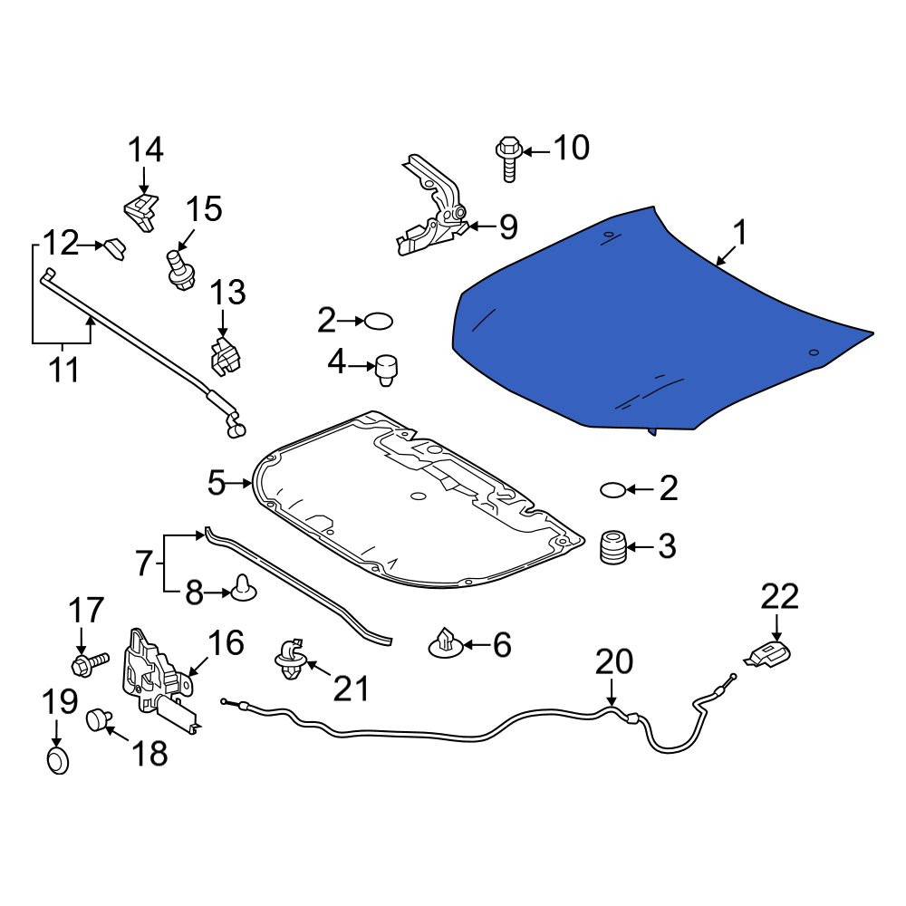 Toyota OE 53301AQ010 - Front Hood Panel