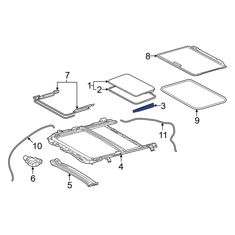 Toyota OE 632170E070 - Sunroof Molding