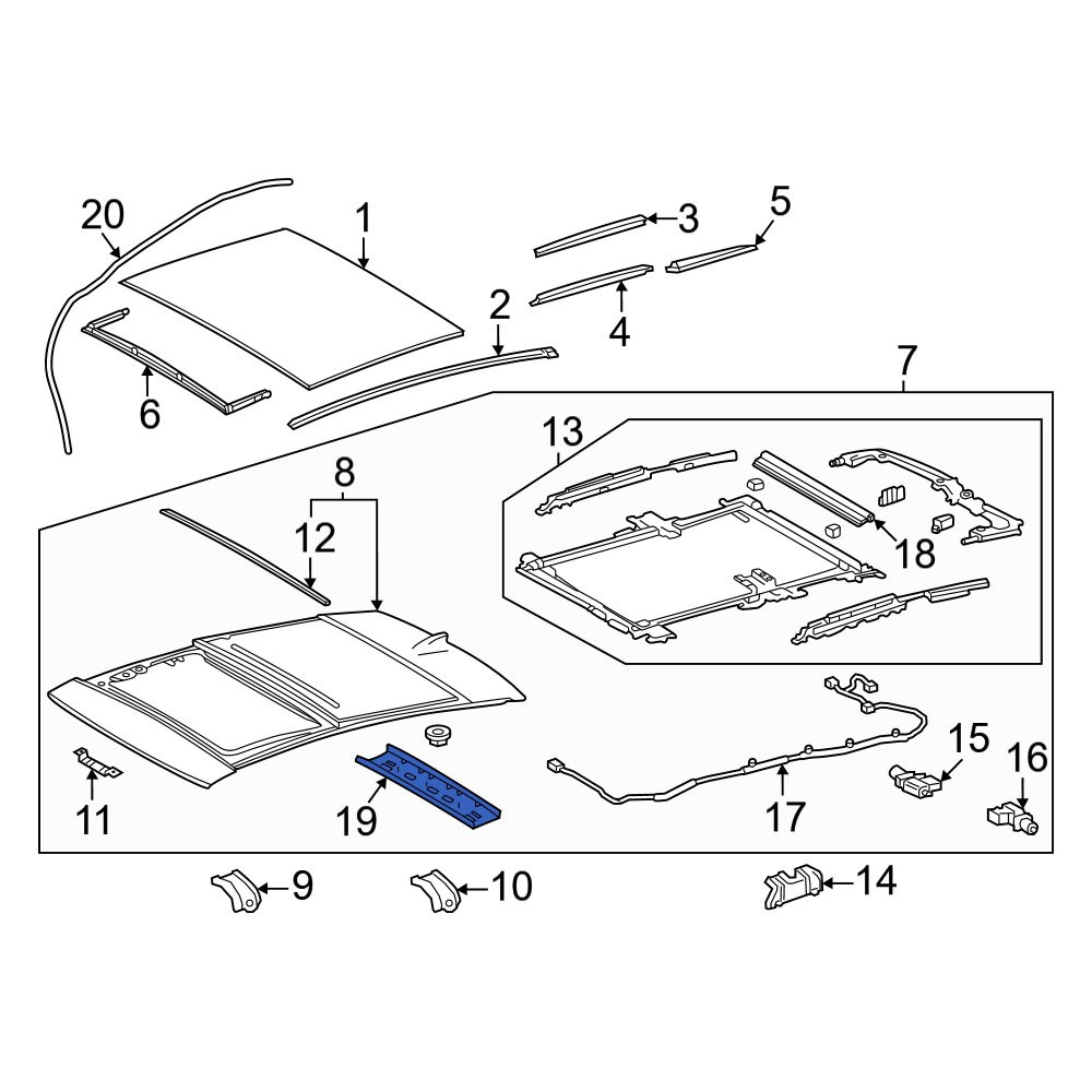 Toyota OE 6321906020 - Sunroof Opening Trim