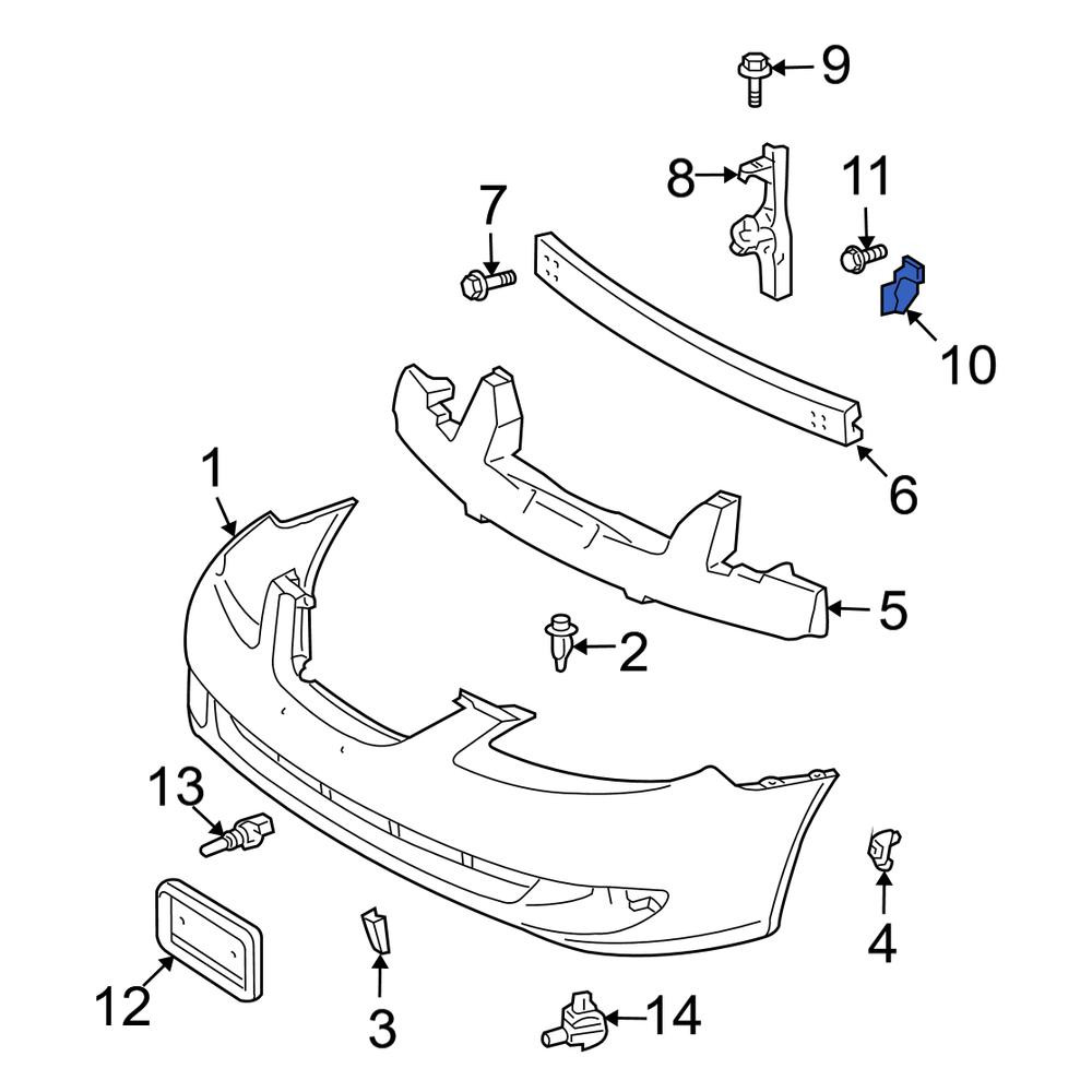 Toyota OE 52146AA020 - Front Left Bumper Cover Bracket