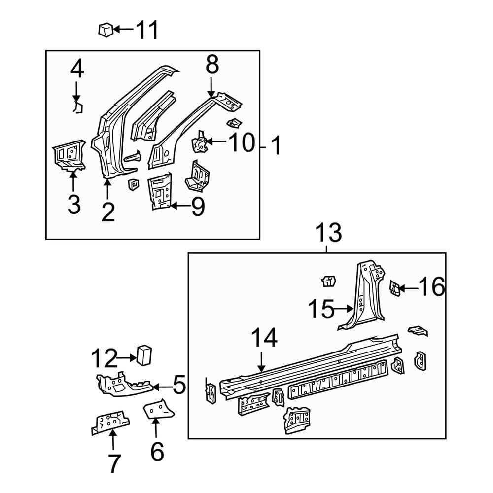Toyota OE 538210R010 - Body A-Pillar Bracket