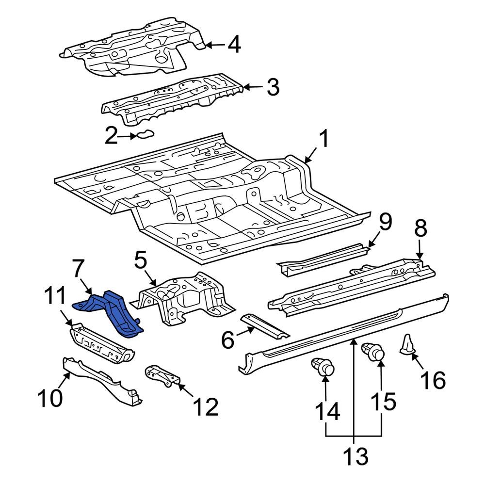 Toyota OE 5707806110 - Front Left Floor Pan Reinforcement
