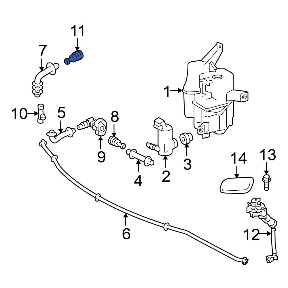 Toyota OE 9007517001 - Front Headlight Washer Hose Connector