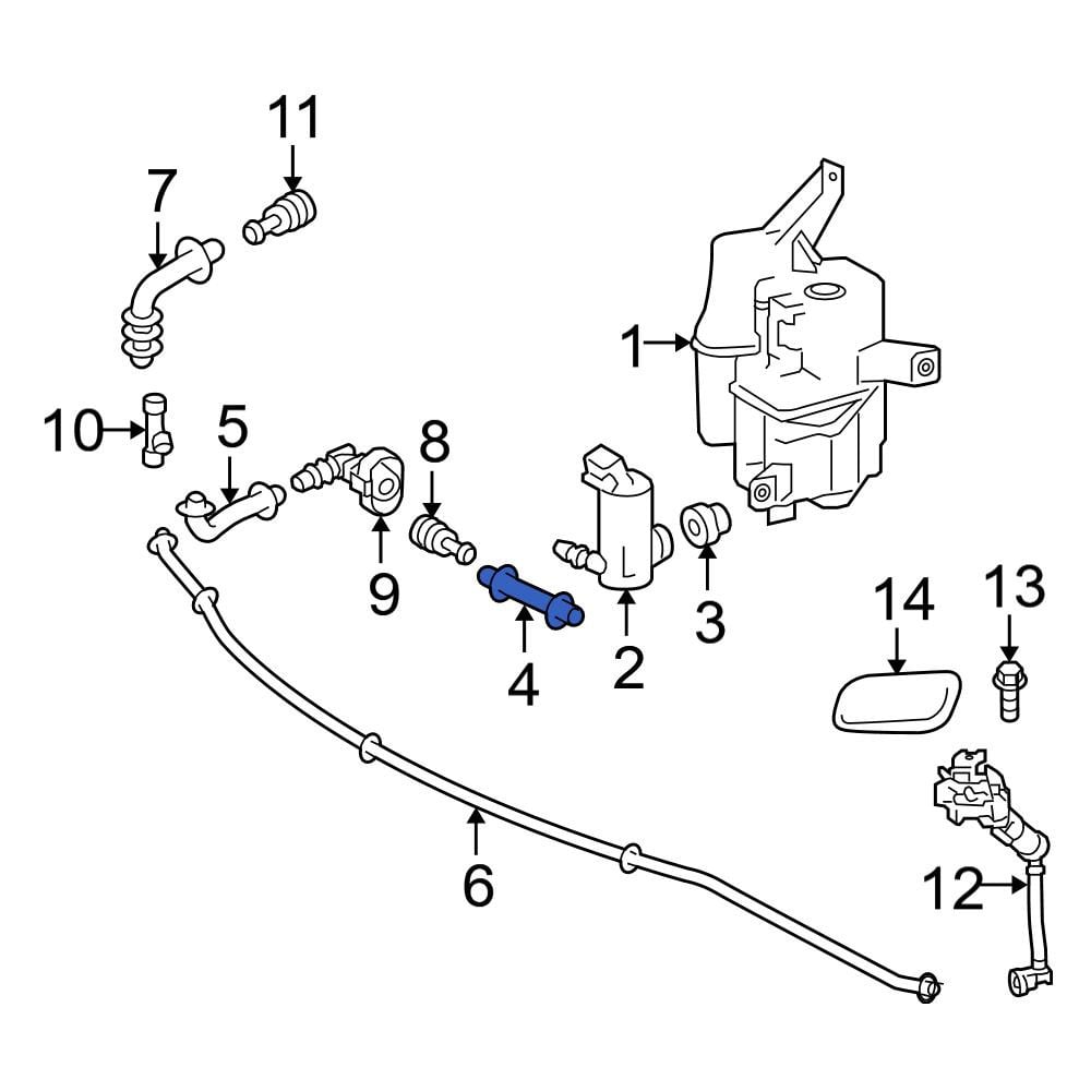 Toyota OE 9007515053 - Front Headlight Washer Hose
