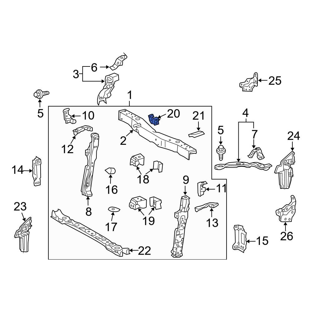 Toyota OE 5257547021 - Right Bumper Cover Bracket