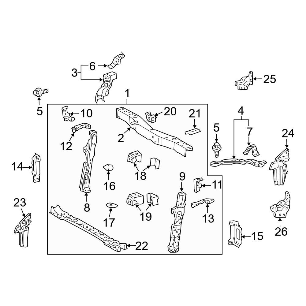 Toyota OE 5320147903 - Front Radiator Support Panel
