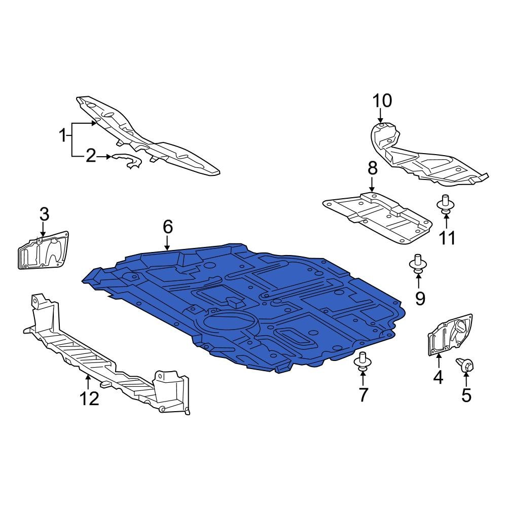 Toyota OE 5141012105 - Front Center Radiator Support Splash Shield