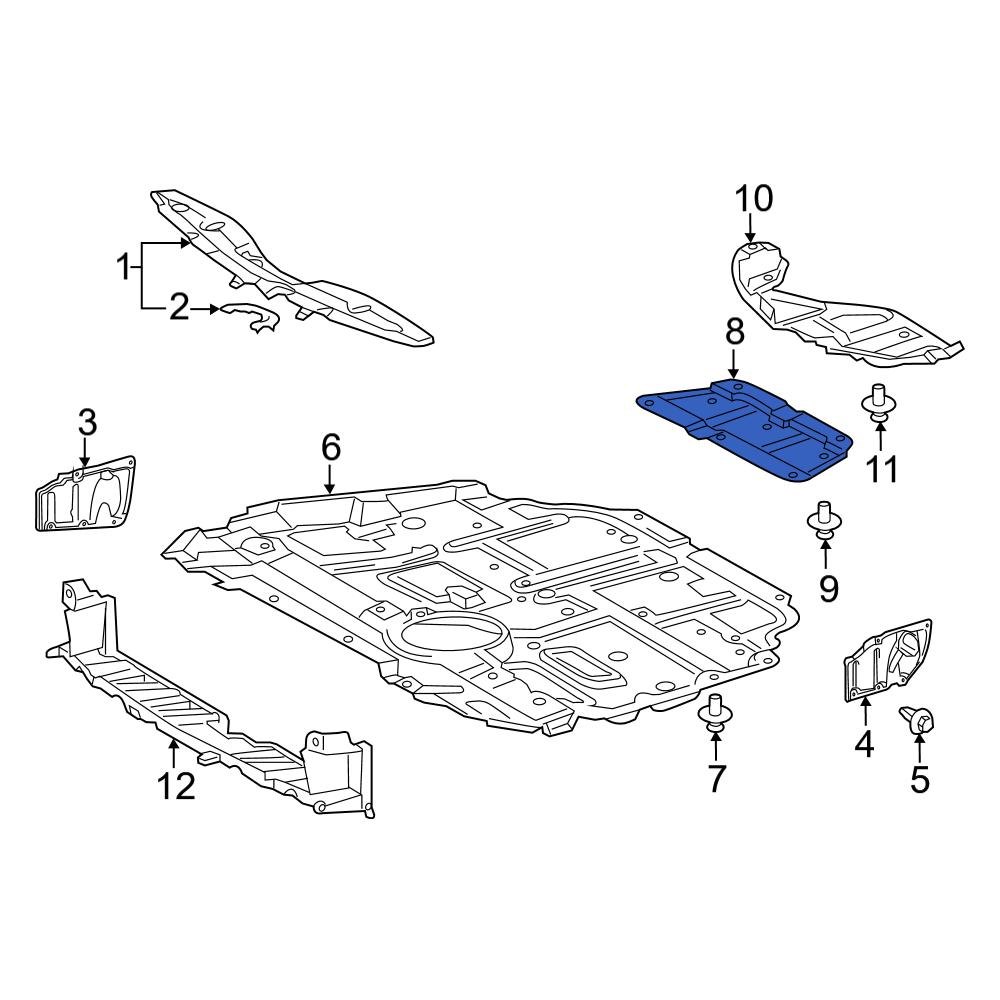 Toyota OE 5261847050 - Front Radiator Support Splash Shield