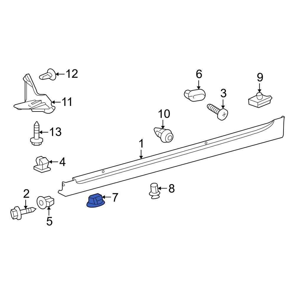 Toyota OE 7692447020 - Rocker Panel Molding Clip