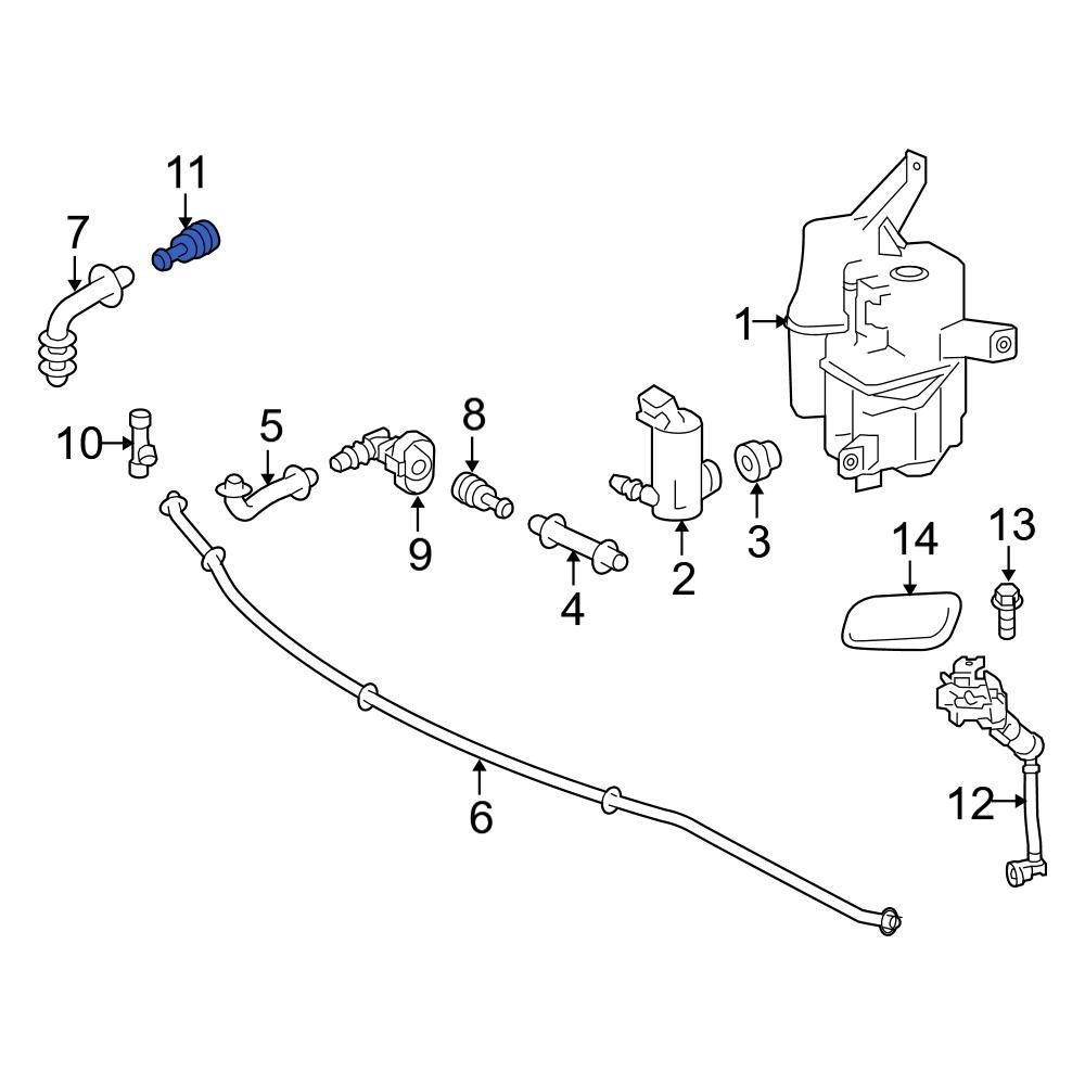 Toyota OE 9007517001 - Front Headlight Washer Hose Connector