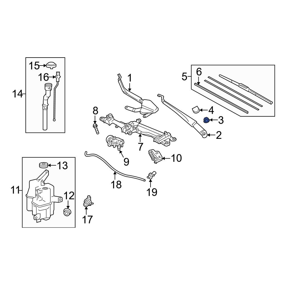 Toyota OE 9017610005 - Right Wiper Arm Nut