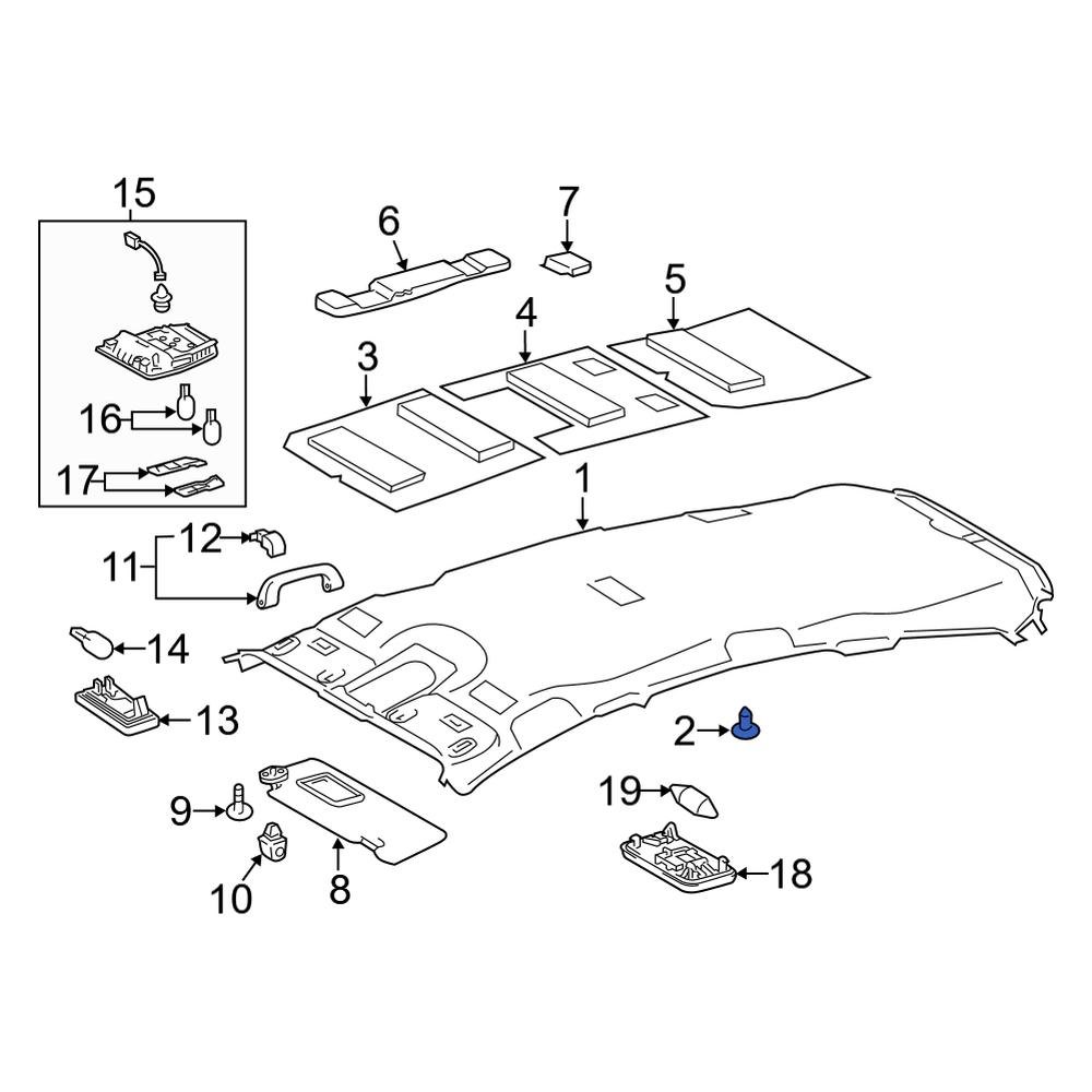 Toyota OE 9046705164B0 - Headliner Clip