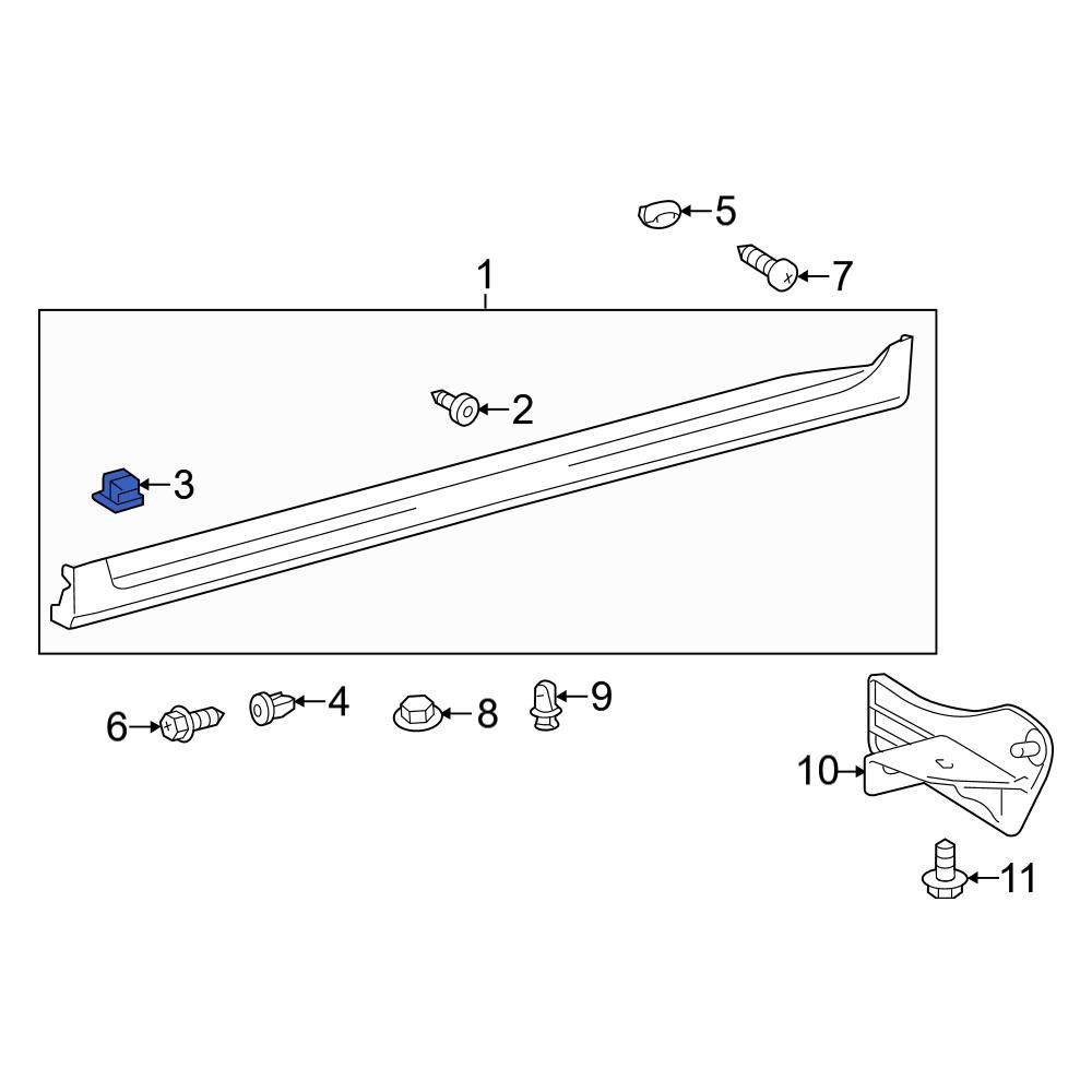 Toyota OE 9018906193 - Rocker Panel Molding Grommet