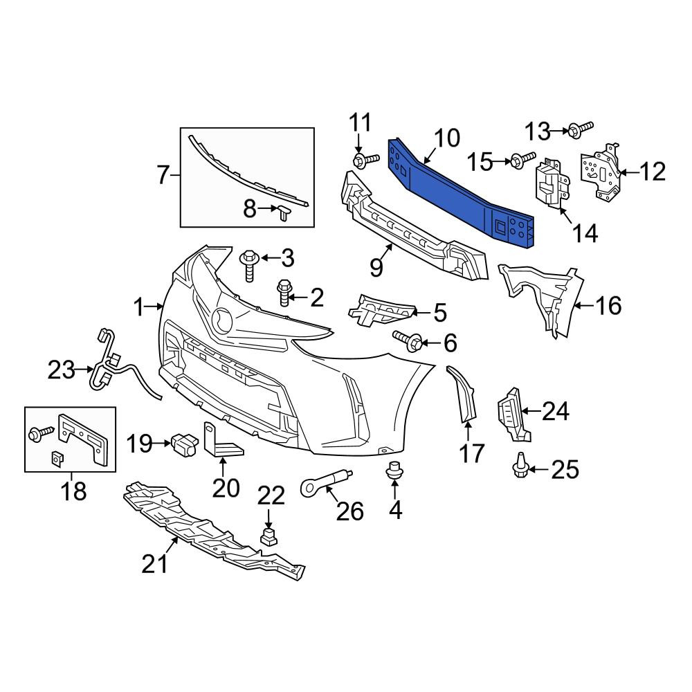 Toyota OE 5202147100 - Front Bumper Impact Bar