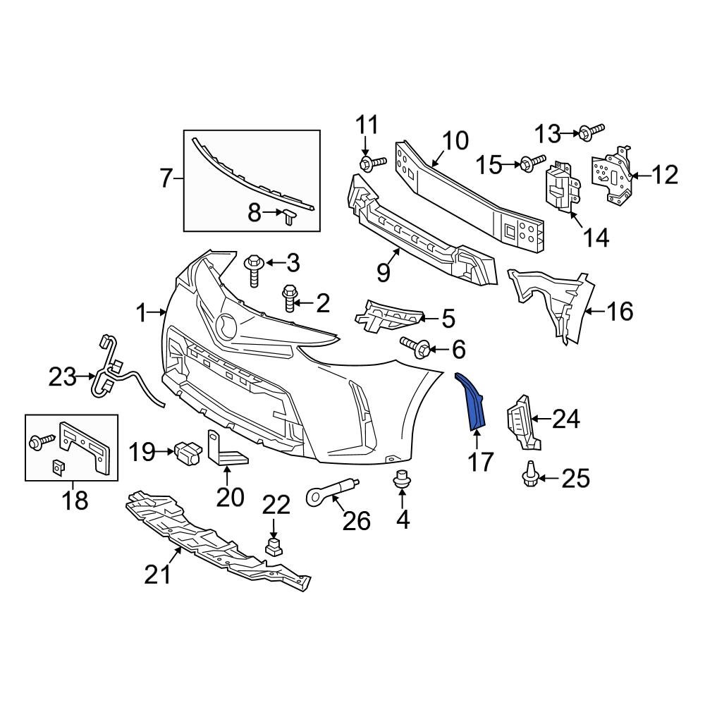 Toyota OE 5211247020 - Front Right Bumper Extension