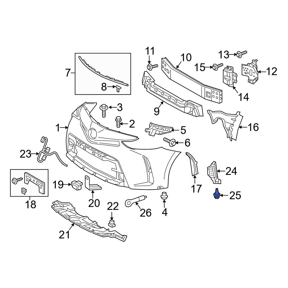 Toyota OE 5216102020 - Bumper Cover Retainer