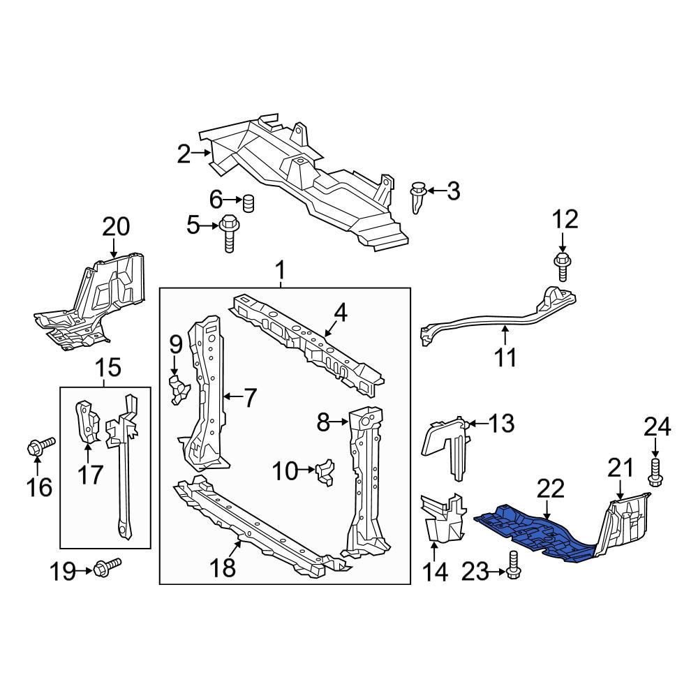 Toyota OE 5145152031 - Front Center Radiator Support Splash Shield