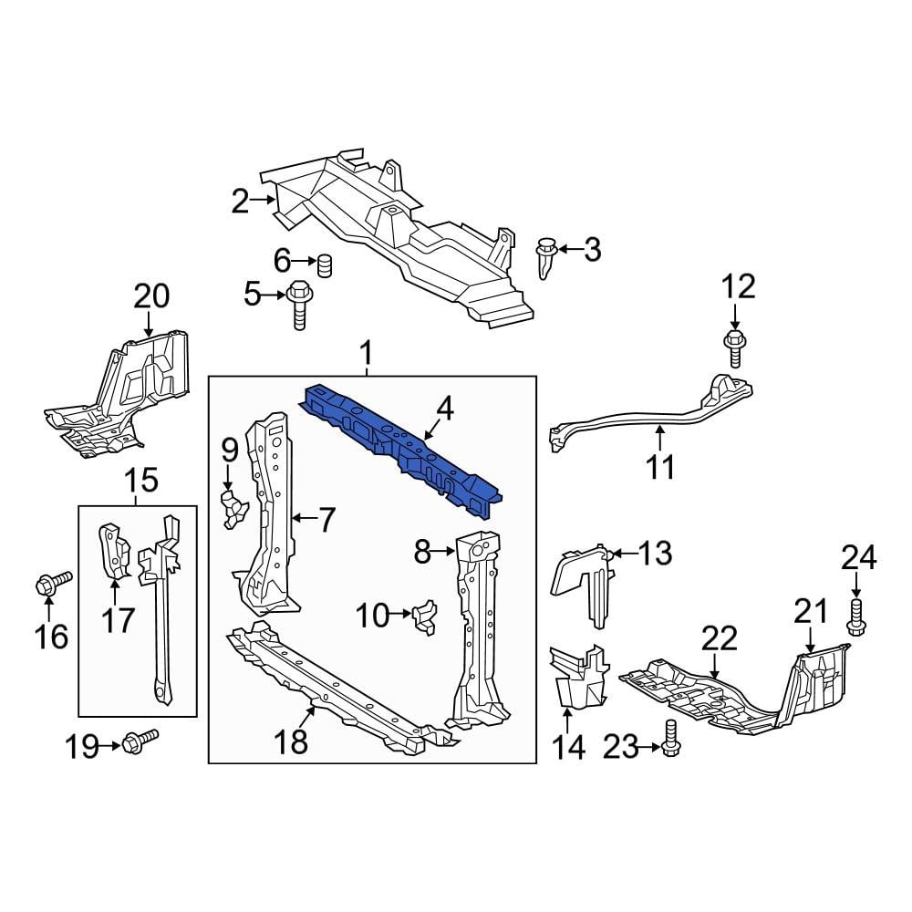 Toyota OE 5320552160 - Front Upper Radiator Support Tie Bar