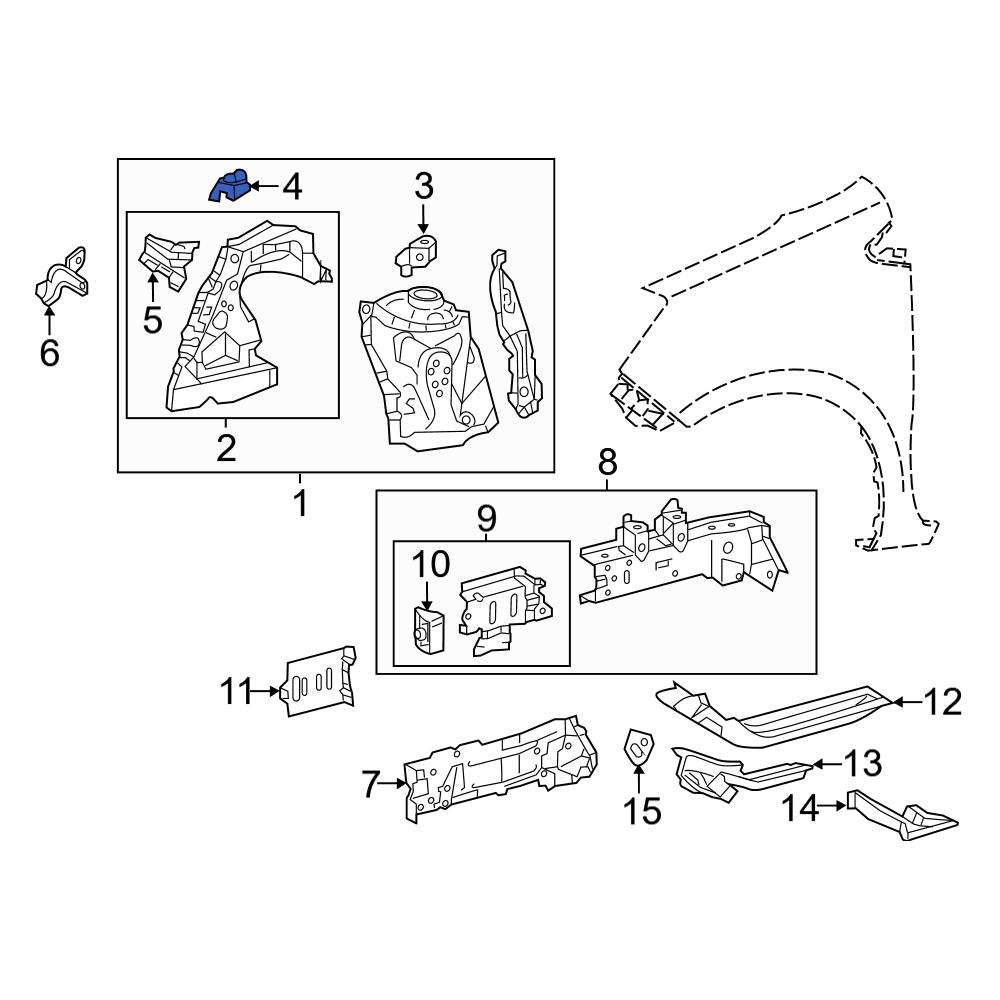 Toyota OE 5372652010 - Front Left Outer Fender Apron Extension