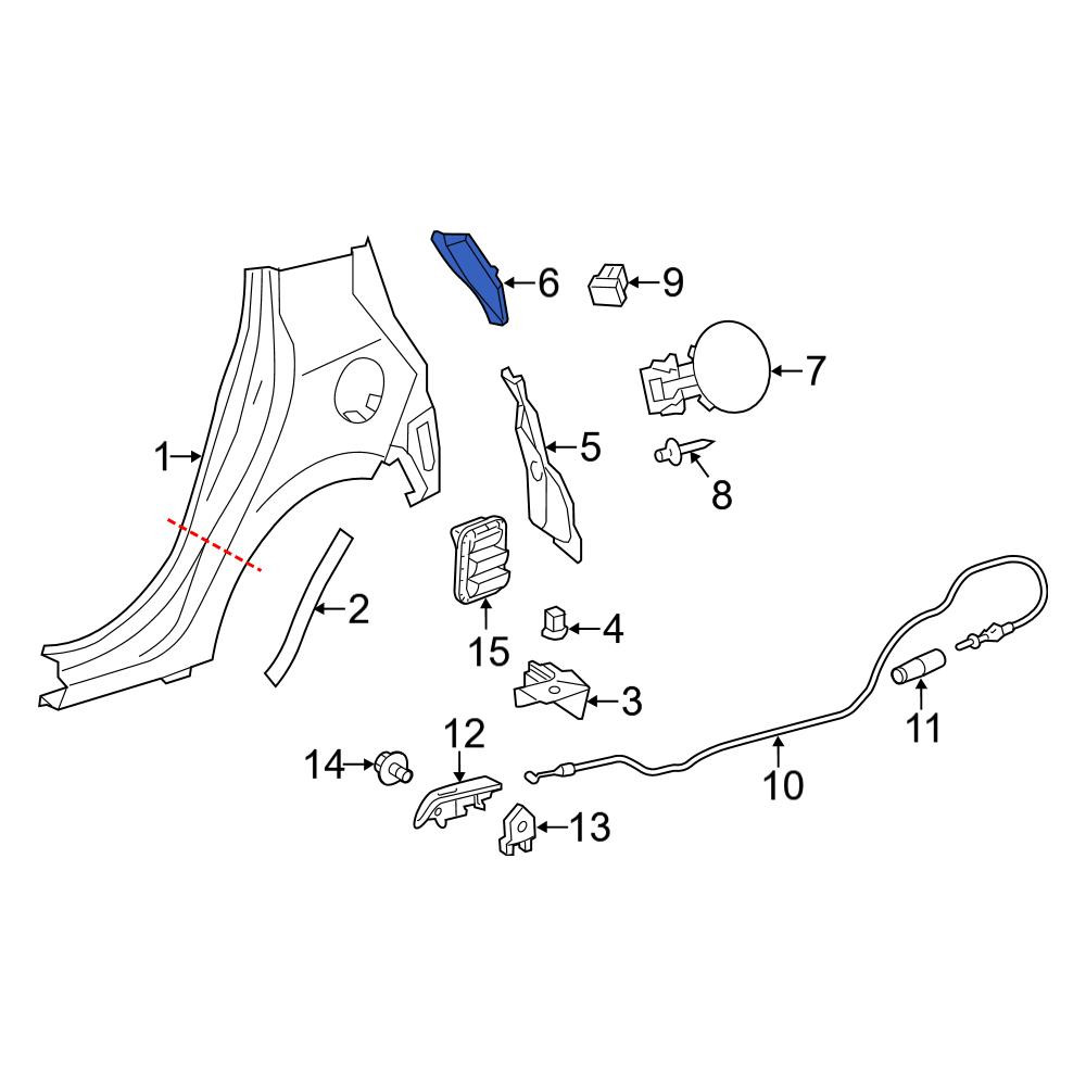 Toyota OE 6162552160 - Rear Right Quarter Panel Extension