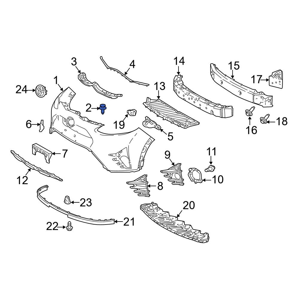 Toyota OE 7539235220 - Bumper Impact Strip Clip