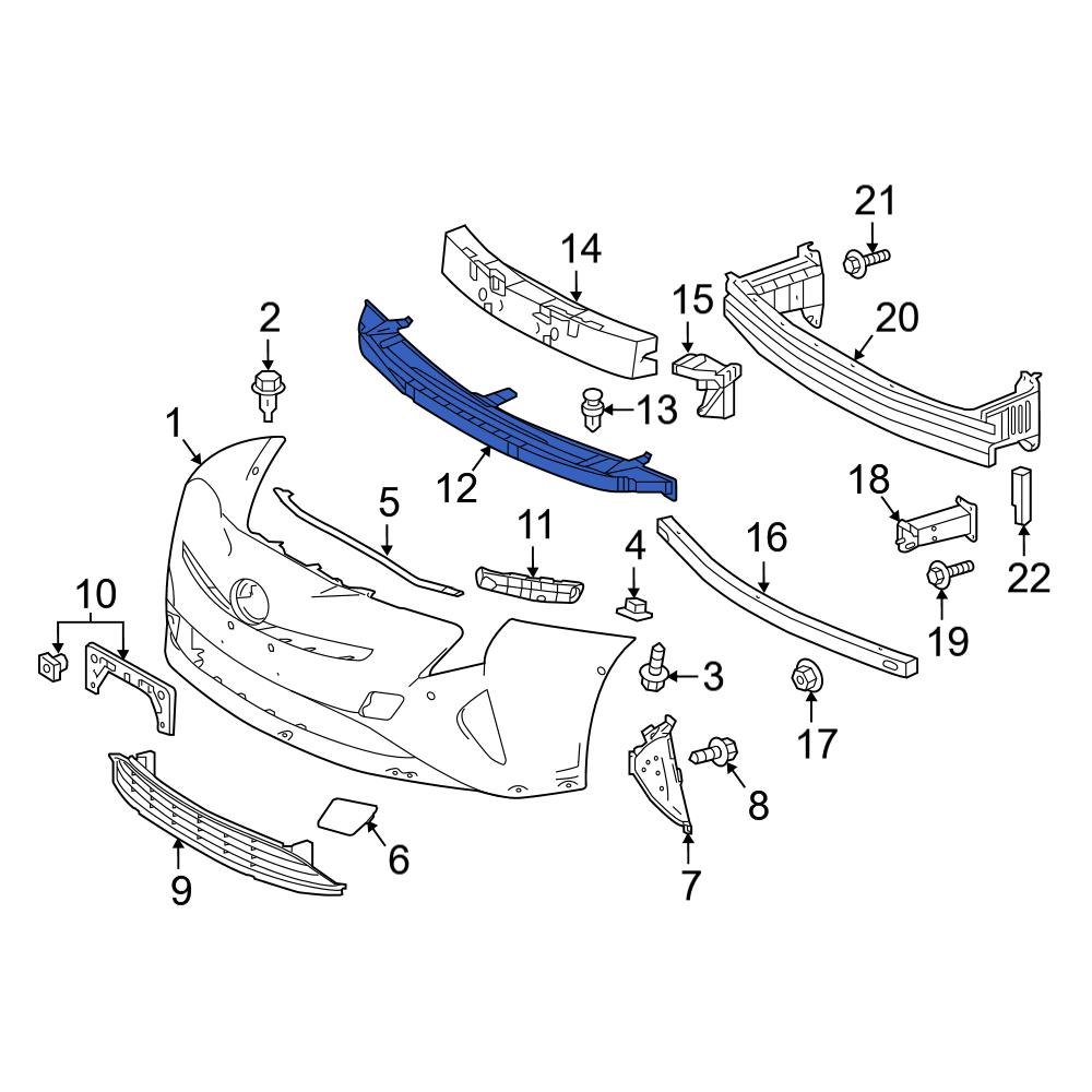 Toyota OE 5261847081 - Front Lower Bumper Impact Absorber