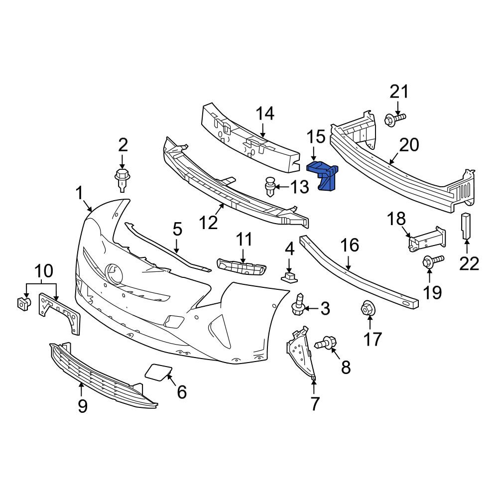 Toyota OE 5213647030 - Front Left Bumper Cover Reinforcement