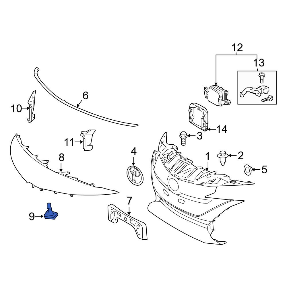 Toyota OE 7539235220 - Bumper Impact Strip Clip