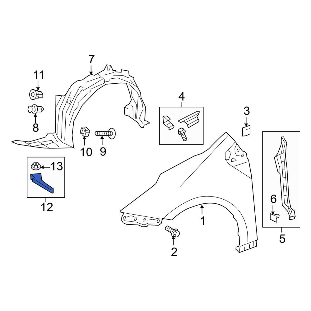 Toyota OE 5385102210 - Front Right Fender Liner Extension