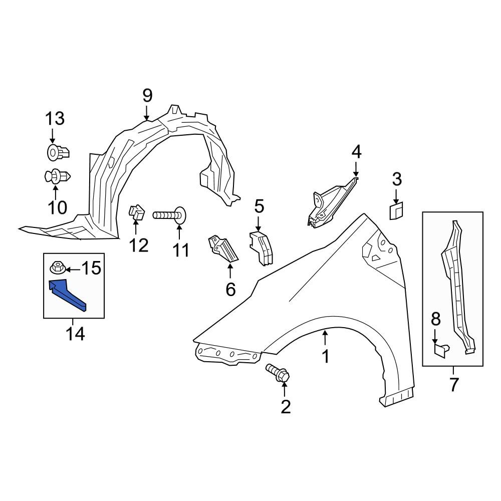 Toyota OE 5385102210 - Front Right Fender Liner Extension