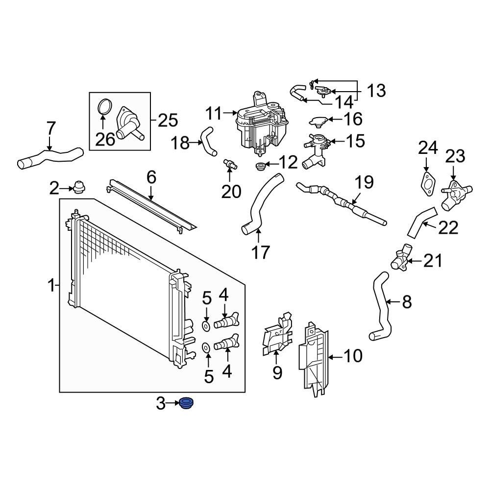 Toyota OE 165230T090 - Upper Radiator Insulator
