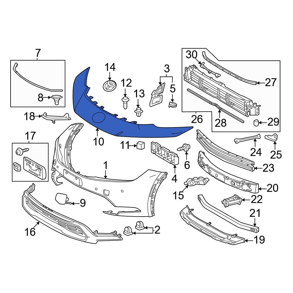 Toyota OE 5211147901 - Front Upper Bumper Cover