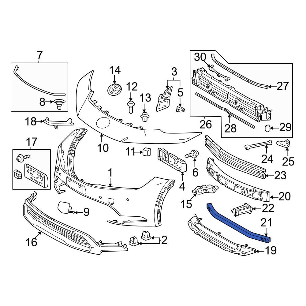 Toyota OE 5213247020 - Front Lower Bumper Impact Bar